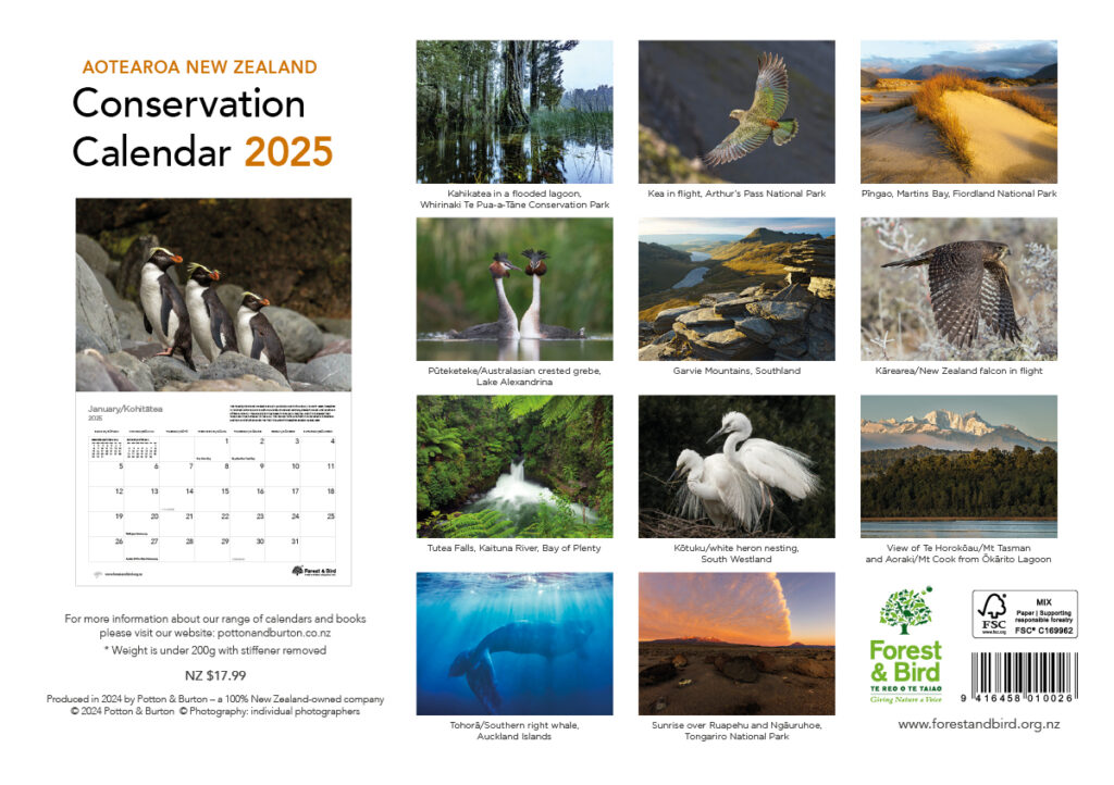 2025 New Zealand Conservation Calendar - Potton & Burton